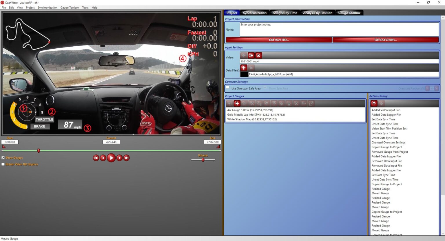 DashWareを使ってロガーデータを車載映像に合成する方法 | Jacking Uping